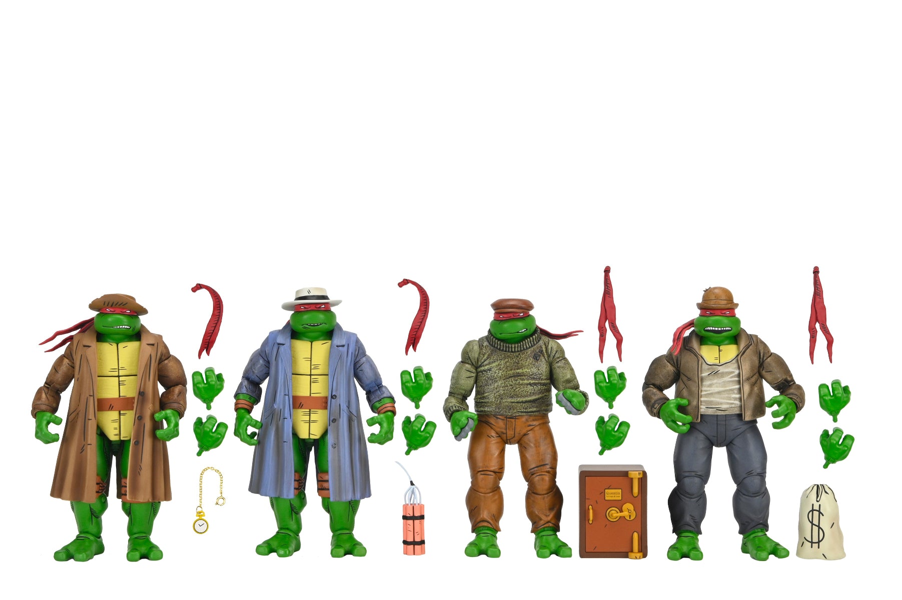 Gangster Turtles 4 Pack TMNT Mirage Comics 7" Scale Action Figure NECA ...