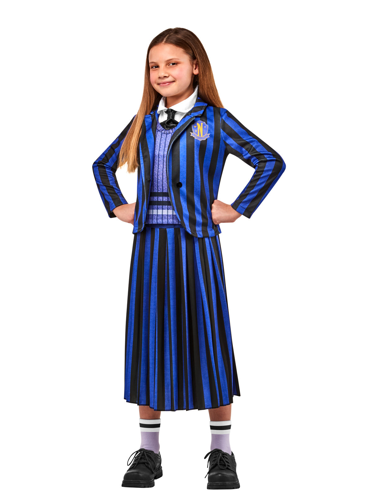 Enid Nevermore Academy Uniform Blue Costume for Kids Netflix Wednesday ...