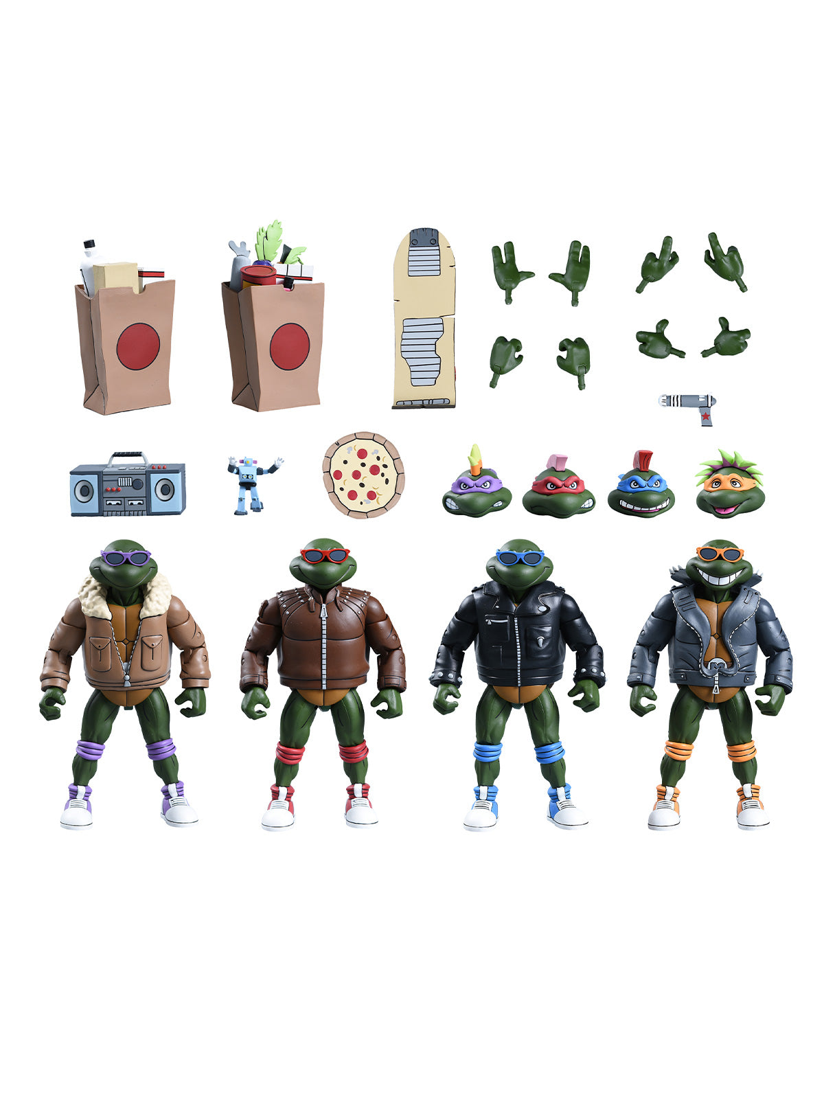 Punk Turtles 4 Pack TMNT 7" Scale Action Figures Costume Super Centre ...